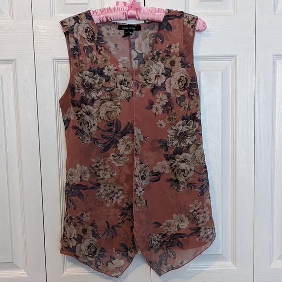 Adele & May | Tops | Adele May Sheer Overlay Dress Tank | Poshmark